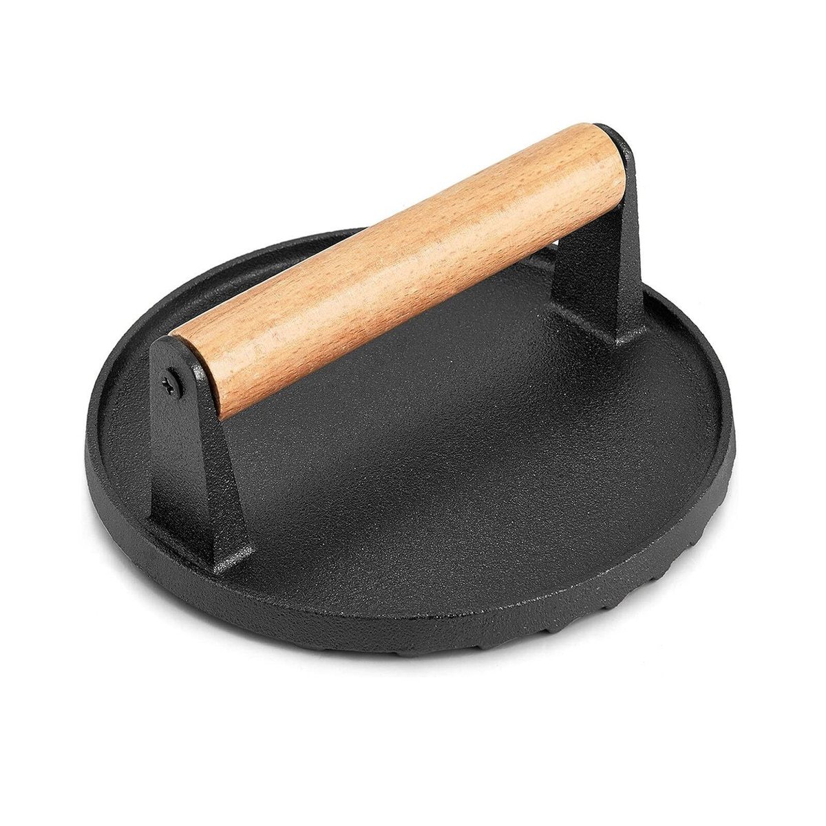 Cast Iron Grill Press Weight with Wooden Handle for Meat and Burgers ...