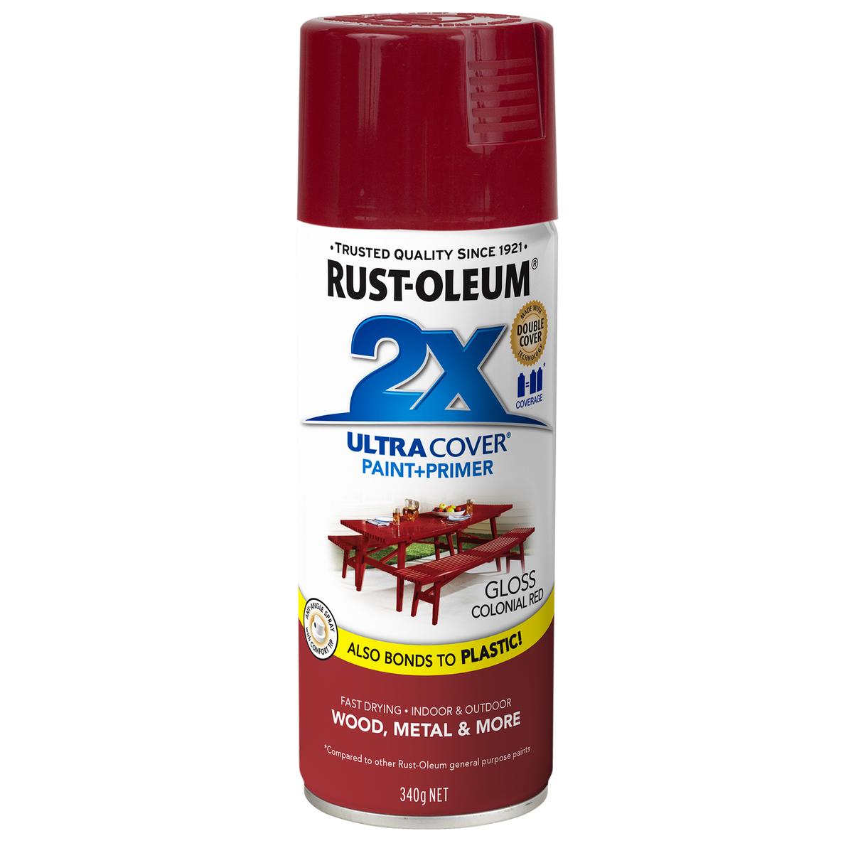 Rust-Oleum 2X Ultra Cover Gloss Colonial Red Spray Paint 340g ...