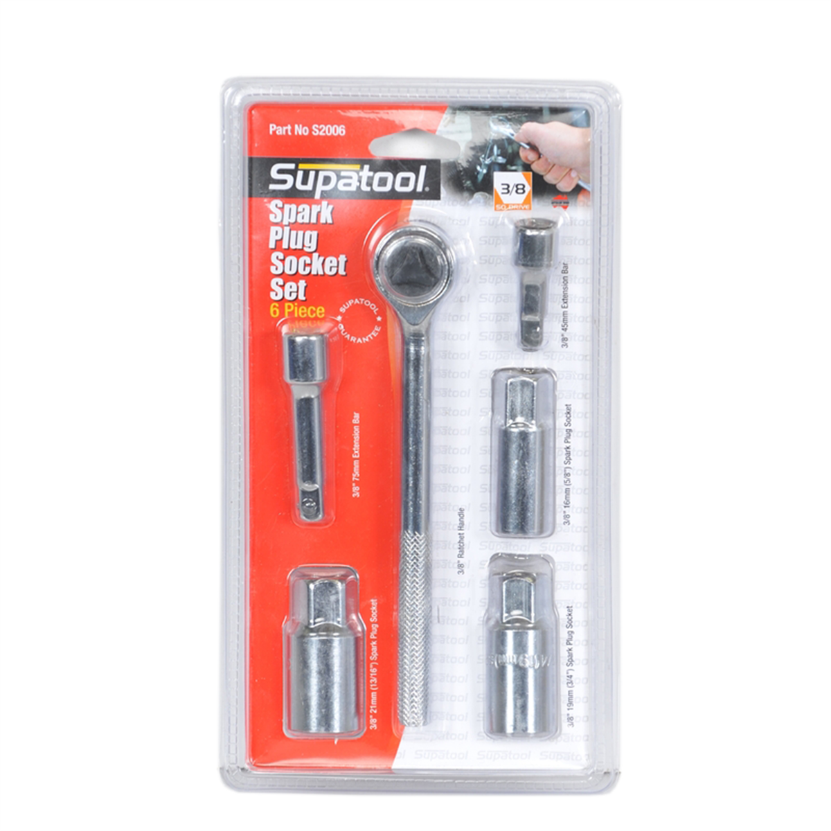 Supatool 3/8" Drive 6 Piece Spark Plug Socket Set - Bunnings Australia