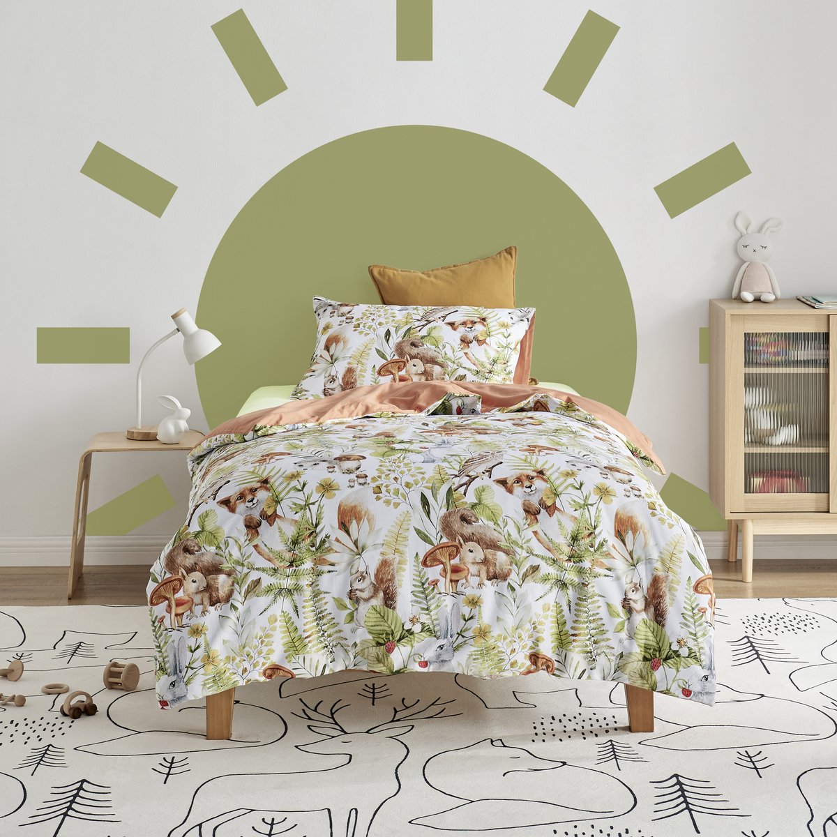 Jack & Ava Quilt Cover Set Furry Buddies Double Bed - Bunnings Australia