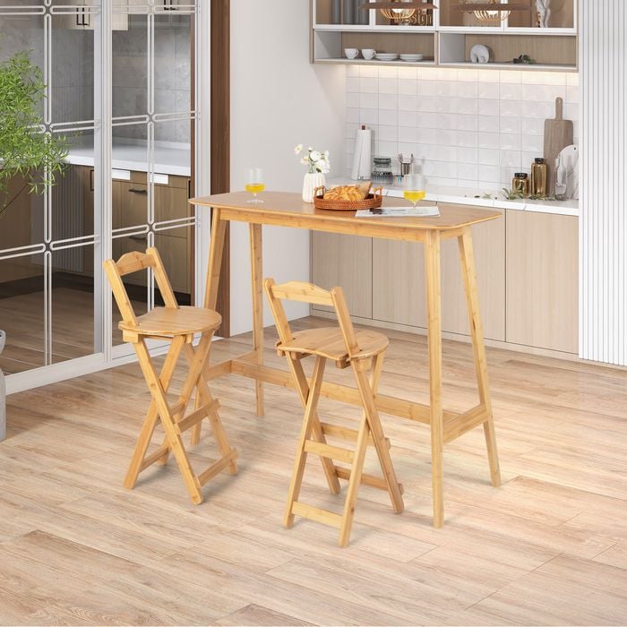 Timber folding bar and stools bunnings store