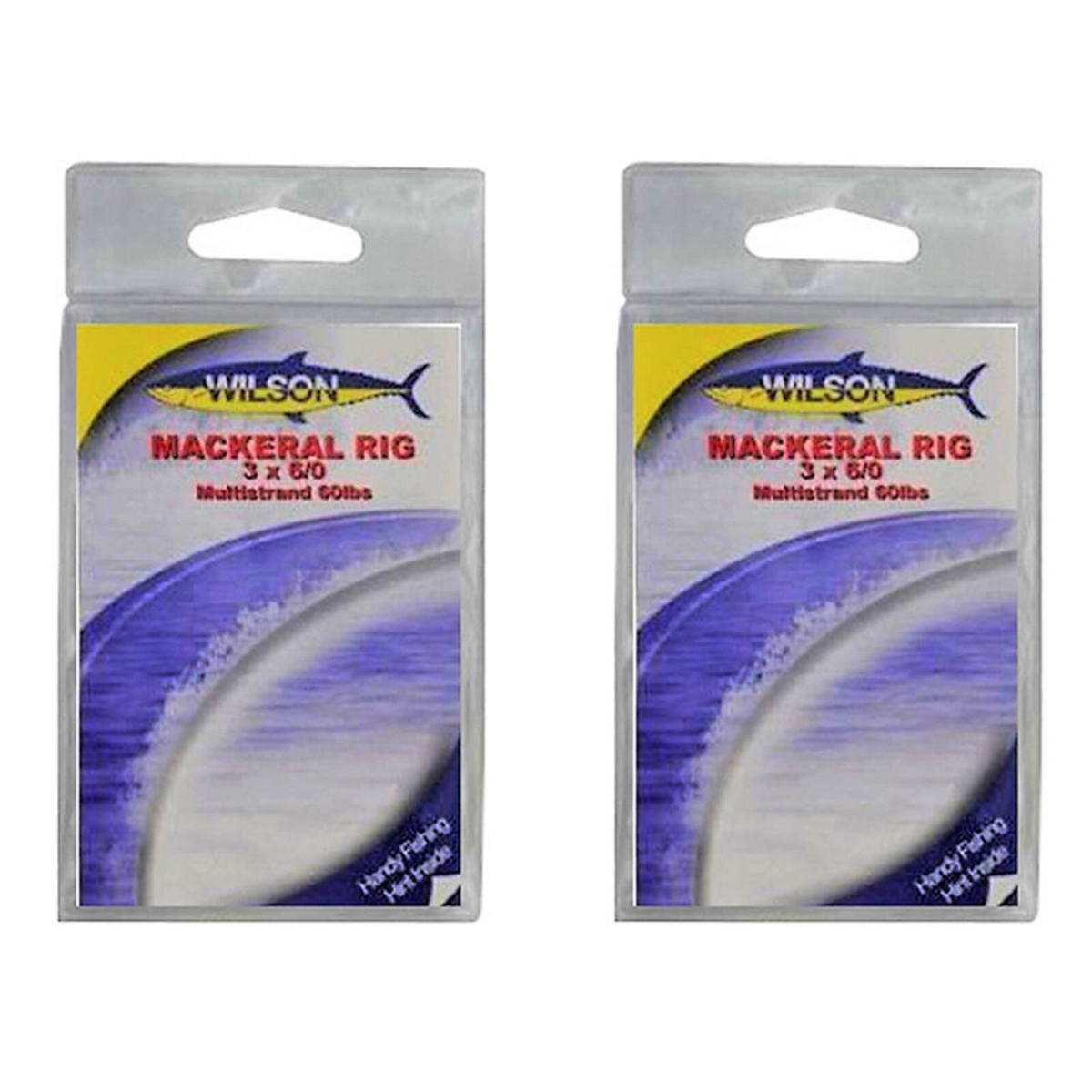 2x Wilson Mackerel Fishing Rig 3x6/0 Hook-Setup - 60lb Multi Strand ...