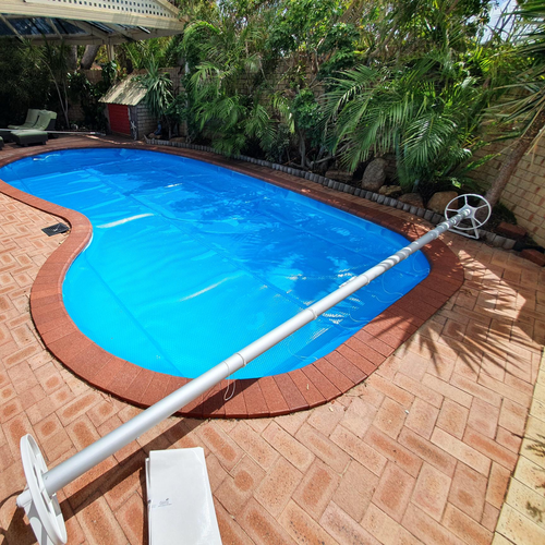 Daisy Pool Covers 500um Royal Blue Solar Pool Cover 7.6m to 8.5m Long ...