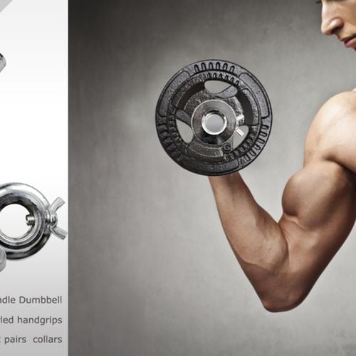 40cm PVC Handle Dumbell Bar - 1 Pair Stainless Dumbell Weight - 25mm ...