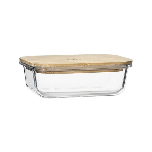 Ecology Norish 17x12.5cm Rectangle Storage Container w/ Bamboo Lid - Clear - Bunnings Australia