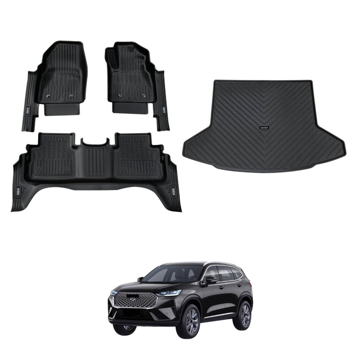 AUSGO Floor Mats & Boot Liner Set for Haval H6 B01 Series 2021-Onwards ...