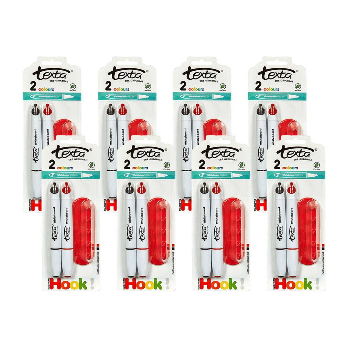 16pc Texta Non-toxic 1mm Whiteboard Markers Black And Red W/ Magnetic ...