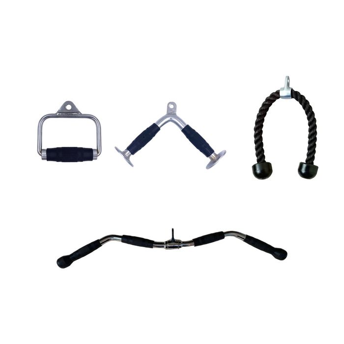 Cable Attachment Pack C - Stirrup, V Pushdown, Tri Rope, Ez Curl ...