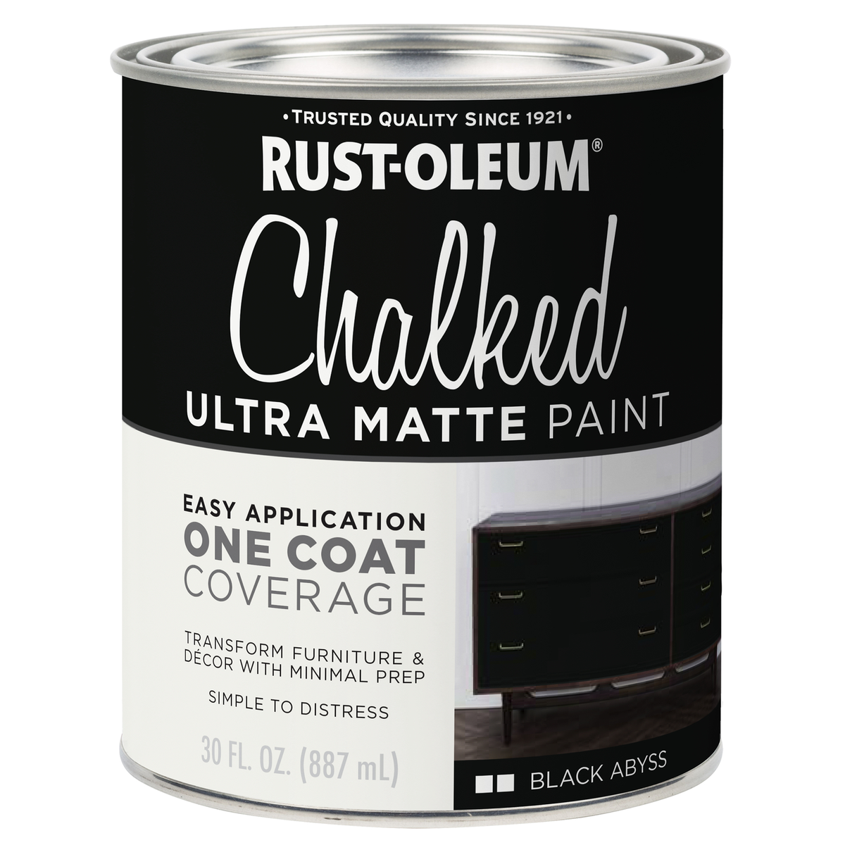Rust-Oleum 887ml Black Abyss Ultra Matte Chalked Paint - Bunnings Australia