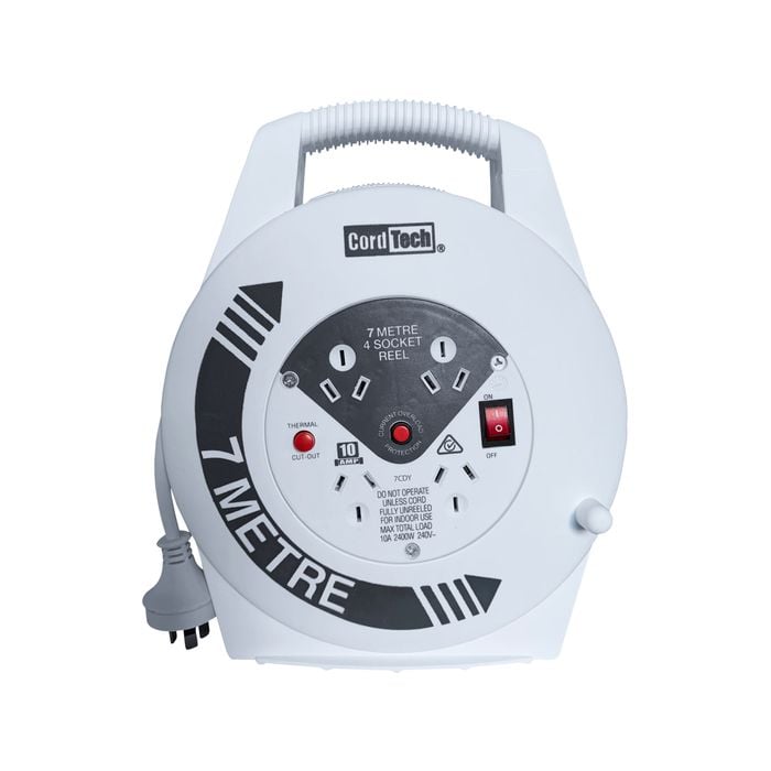 CordTech 7m 4 Outlet Home & Office Cable Reel - Bunnings Australia