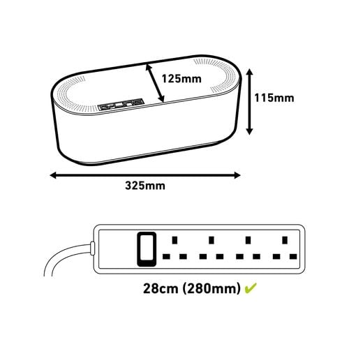 D-Line Small Black Cable Tidy Unit Management Box - Bunnings New Zealand