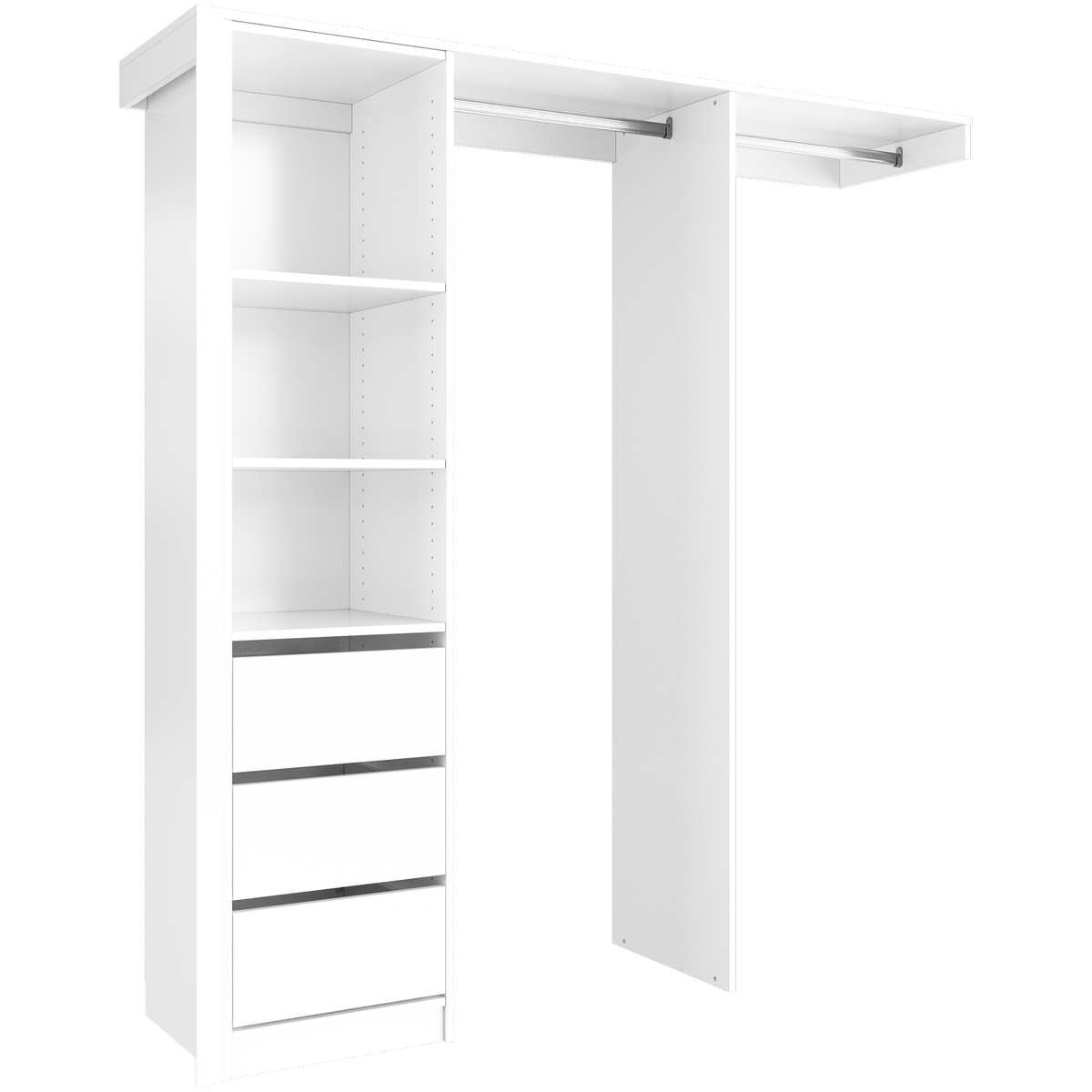 Lugna 1800mm White Pack 2 Opening Built In Wardrobe Package - Bunnings ...