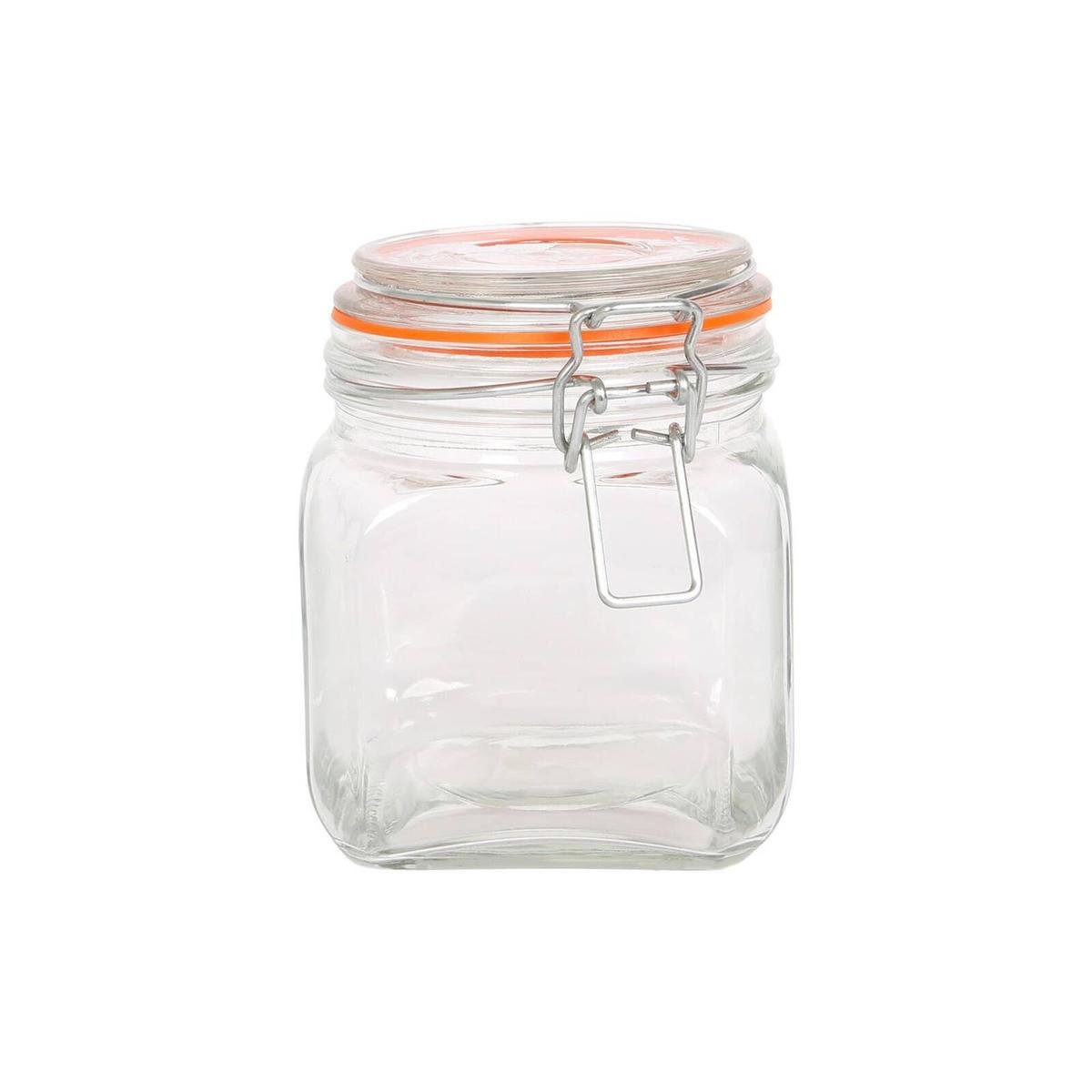 Argon Tableware Square Glass Jar with Clip-Top Lid - 760ml - Bunnings ...
