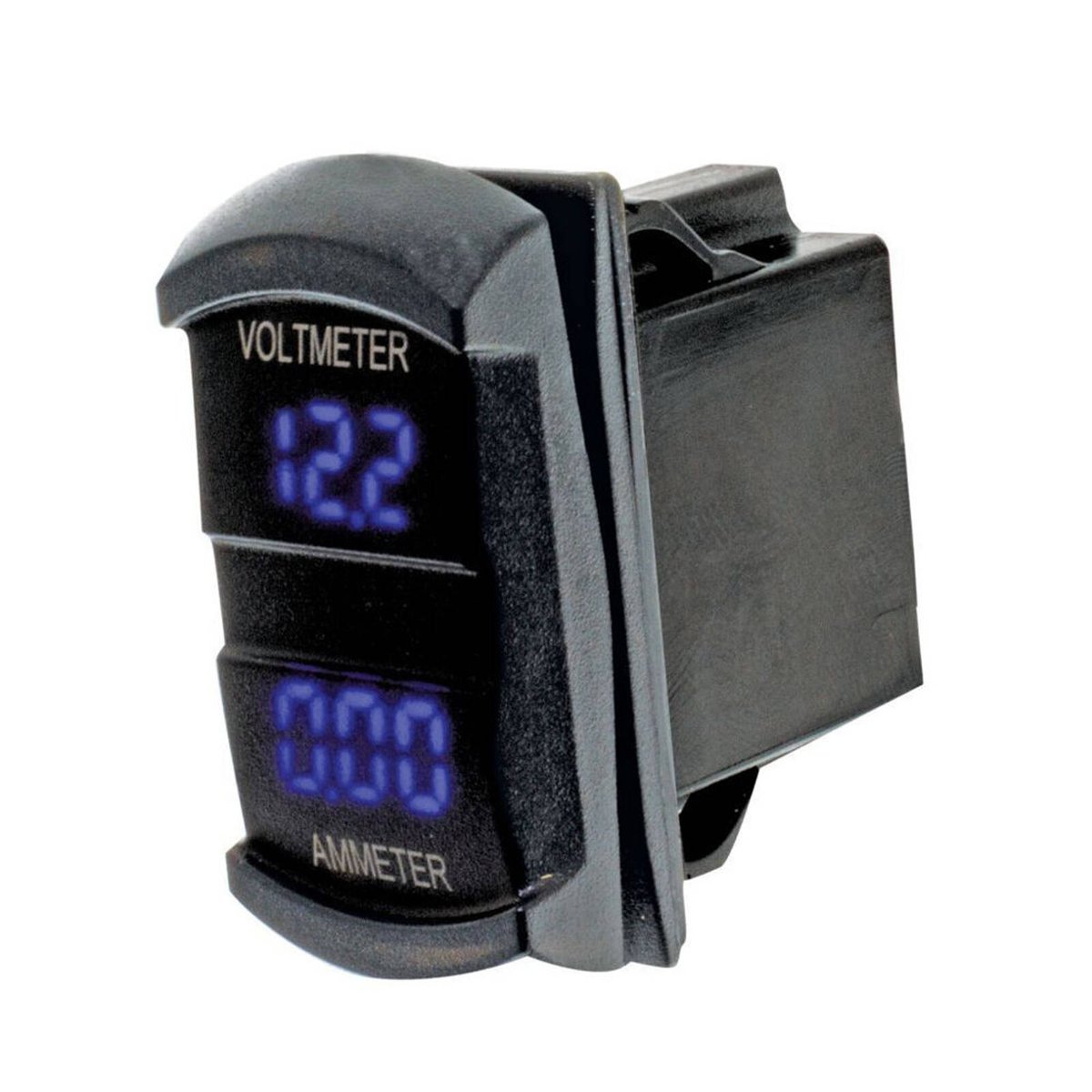Hulk Switch Size Dual Vehicle Voltmeter & Ammeter 12-24V Blue ...