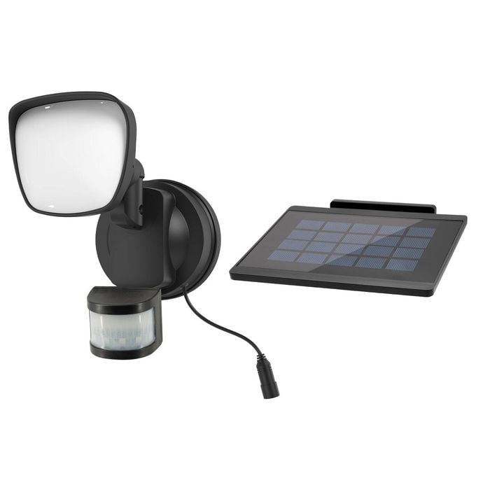 Arlec Black Solar Hybrid Powered Surnia Single Head Security Sensor ...