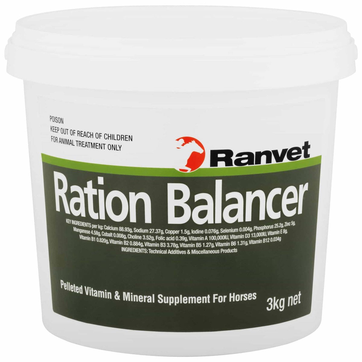 Ranvet Ration Balancer Pellet Horses Vitamin & Mineral Supplement 3kg ...