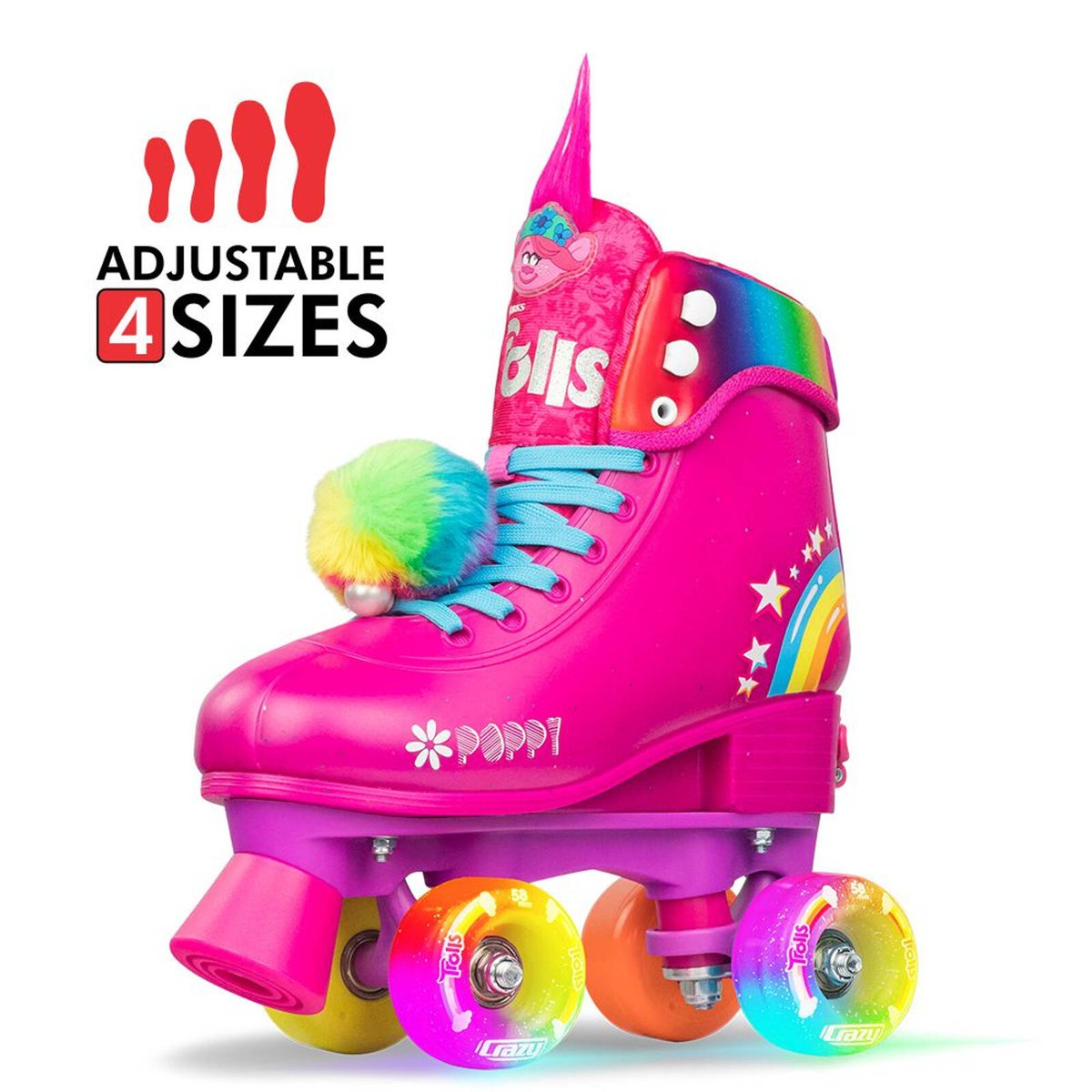 Crazy Skates TROLLS Size Adjustable Roller Skates - Poppy - Bunnings ...