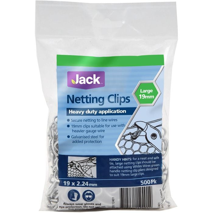 Jack 19 x 2.24mm Netting Clips 500 Pack - Bunnings Australia