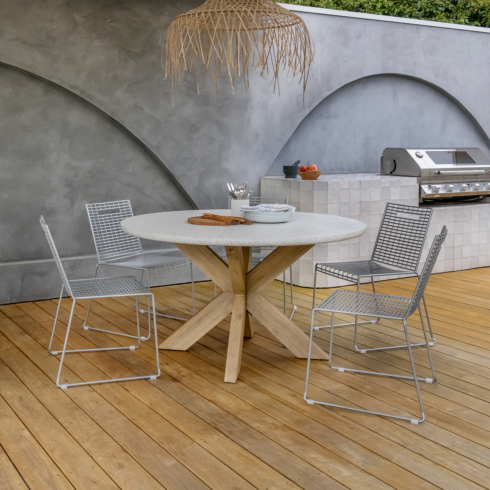 Hartman 137cm Terrazzo Look Round Dining Table Bunnings Australia