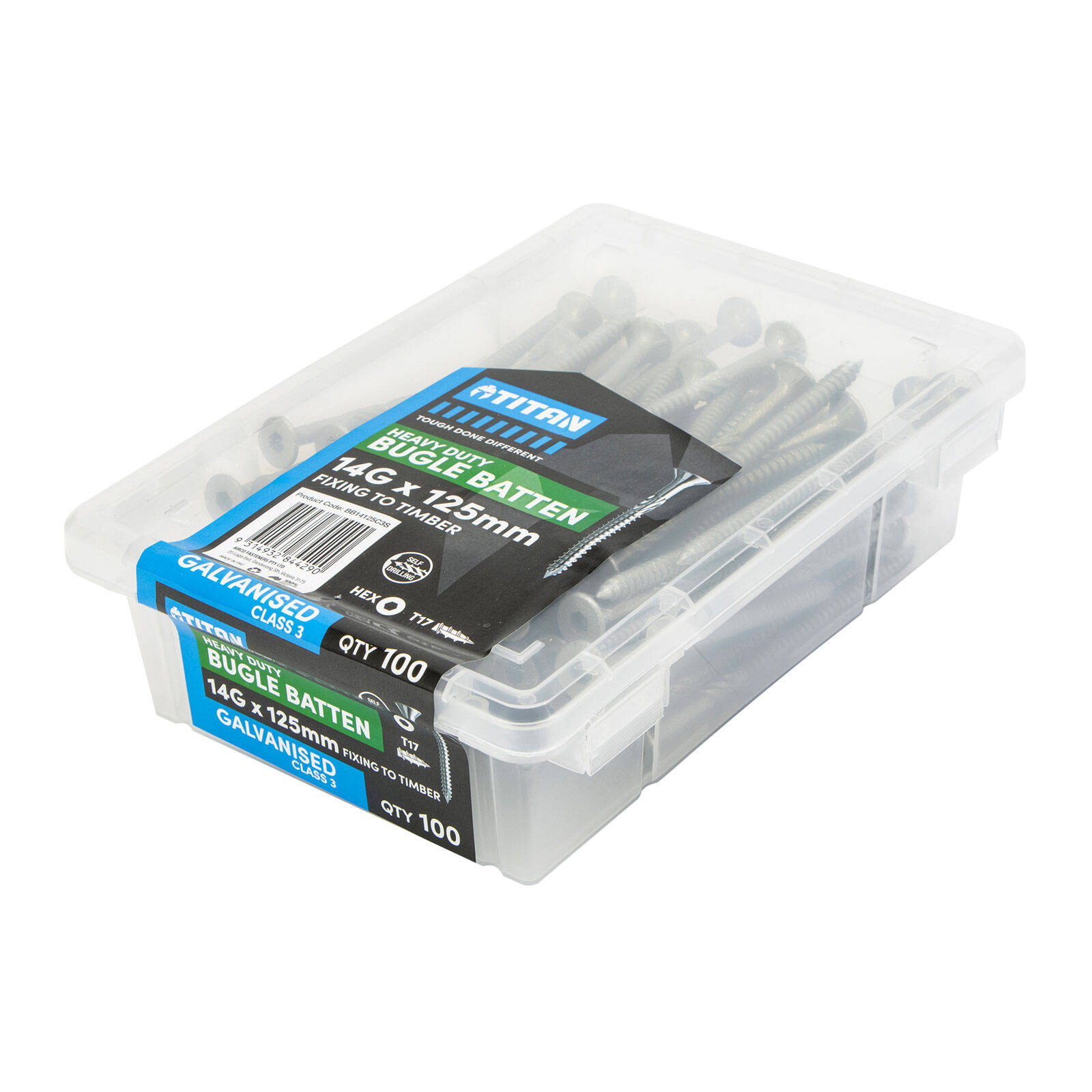 Titan 14G x 125mm CL3 Gal Bugle Batten Screw - 100 Pack