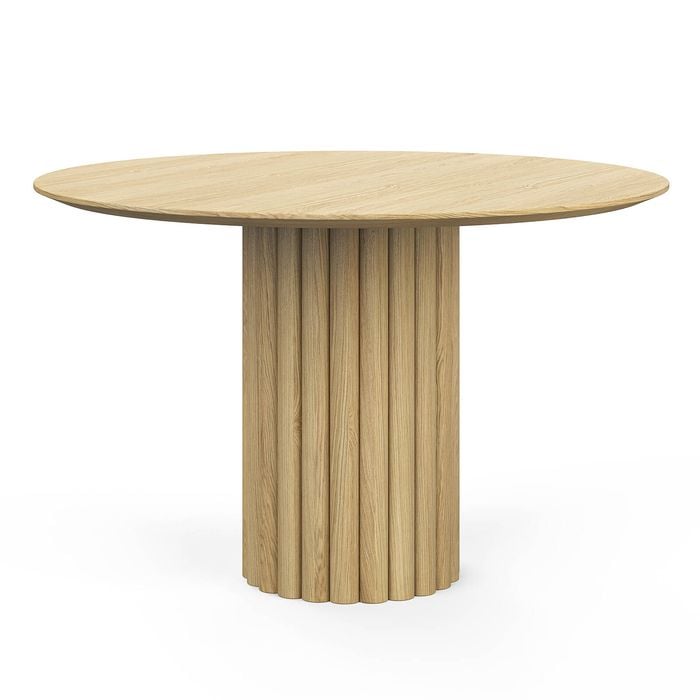 Kara Natural 120cm Round Oak Dining Table - Bunnings Australia