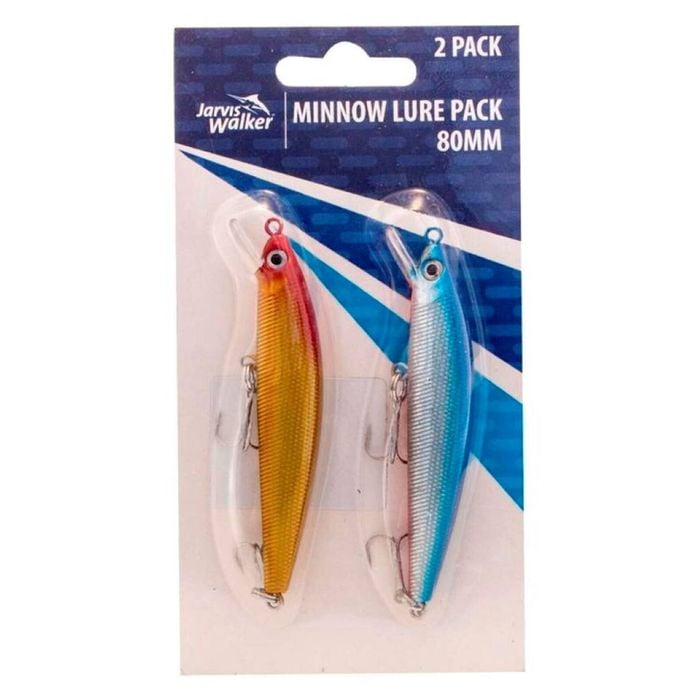 Jarvis Walker 80mm Minnow Lure Pack - 2 Pack of Floating Hard Body ...