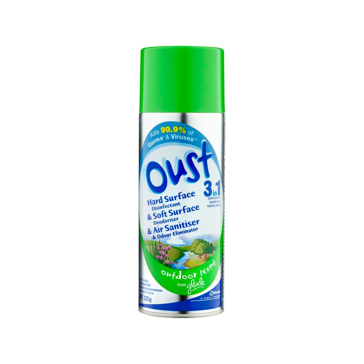 Oust 325g 3in1 Aerosol Spray Air Sanitiser - Outdoor Scent - Bunnings ...