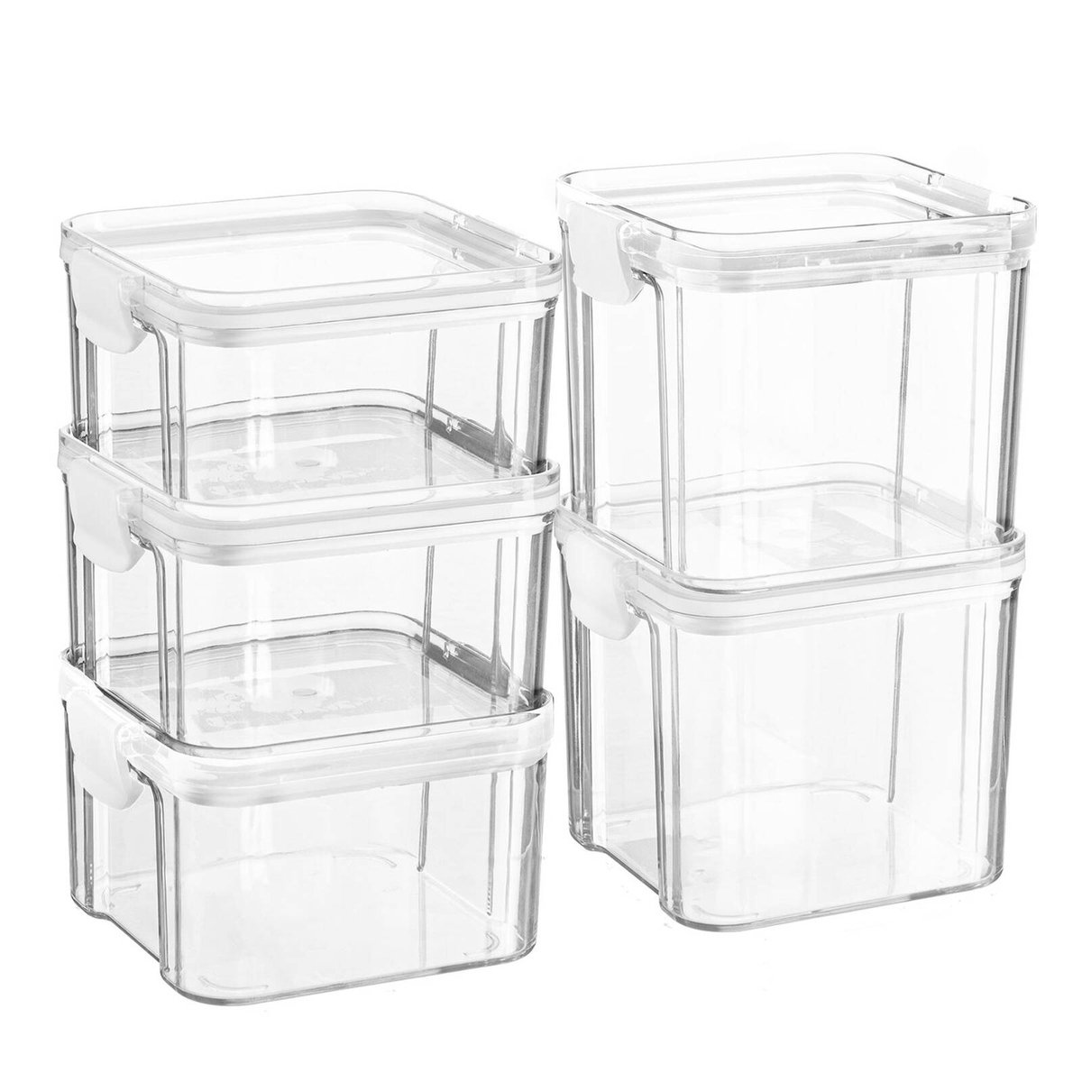 5 Piece Food Containers Set - 2 Sizes - White - Bunnings Australia