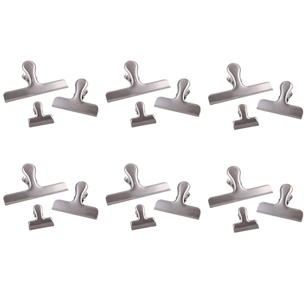 6x 3pc Appetito Stainless Steel Bag Clips Asst. Sizes - Bunnings Australia