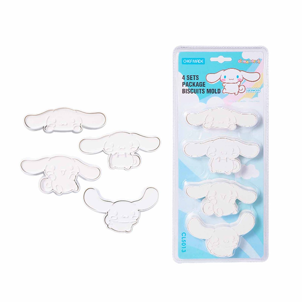 Chefmade x Sanrio Cinnamoroll Cookie Cutter & Embosser Stamp Set of 4 ...