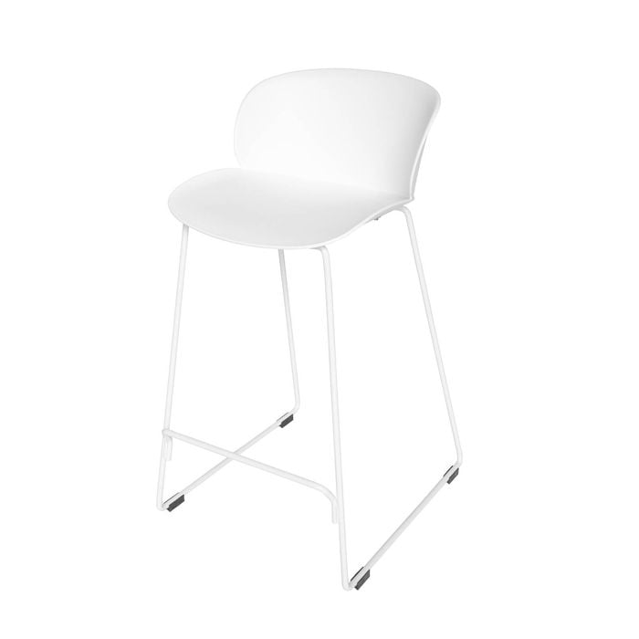 SK Designer Living | Byron Mid Back Stool | White - Bunnings Australia