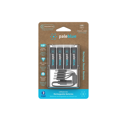 Pale Blue AA USB-C Rechargeable Batteries - 4 Pack - Bunnings New Zealand