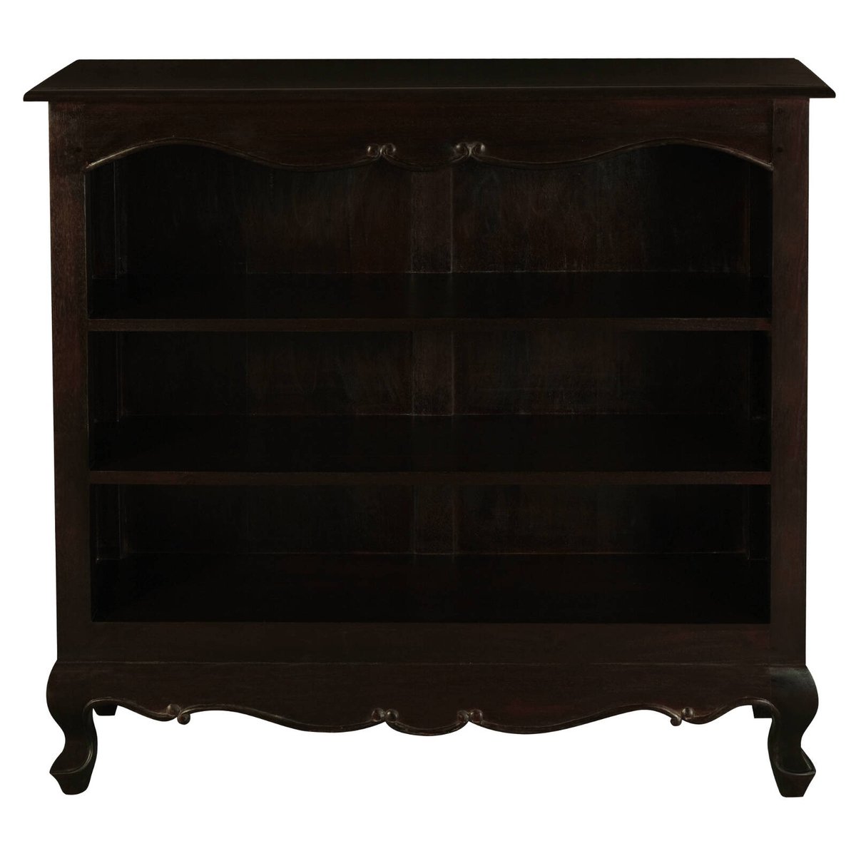 Queen Anne Low Bookcase - Chocolate - Bunnings Australia