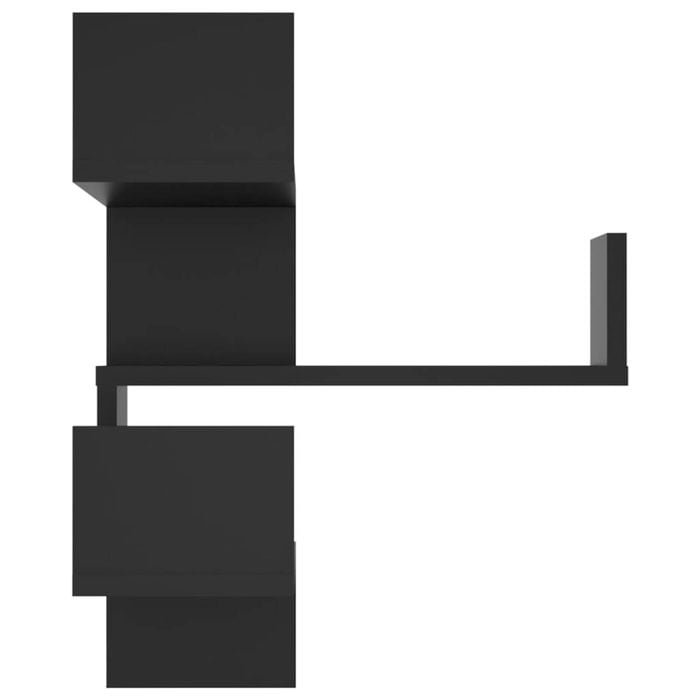 vidaXL Wall Corner Shelf Black Engineered Wood Hanging Display Rack ...