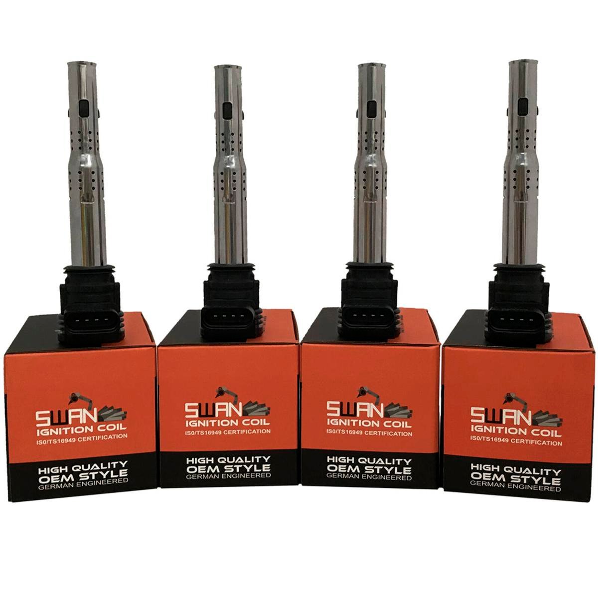 4-Pack SWAN Ignition Coil for Audi A3, A4, A5 & A6 (1.8L, 2.0L ...