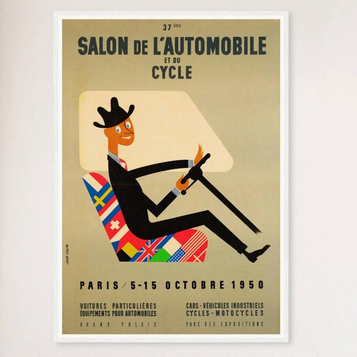Galrie Vintage 1950s Salon de L'automobile Advertising Poster for ...