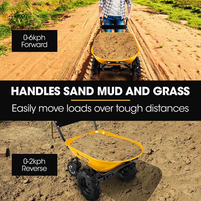 Baumr-AG 40V Battery Powered Wheelbarrow Motorised Electric, 100L ...