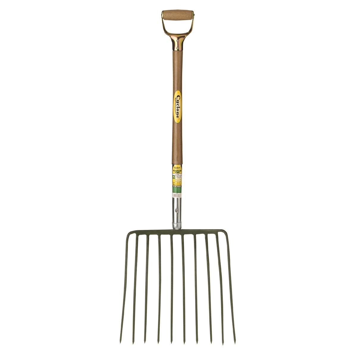 Cyclone Galvanised Dee Handle 10 Tine Mulch Bark Fork Bunnings Australia