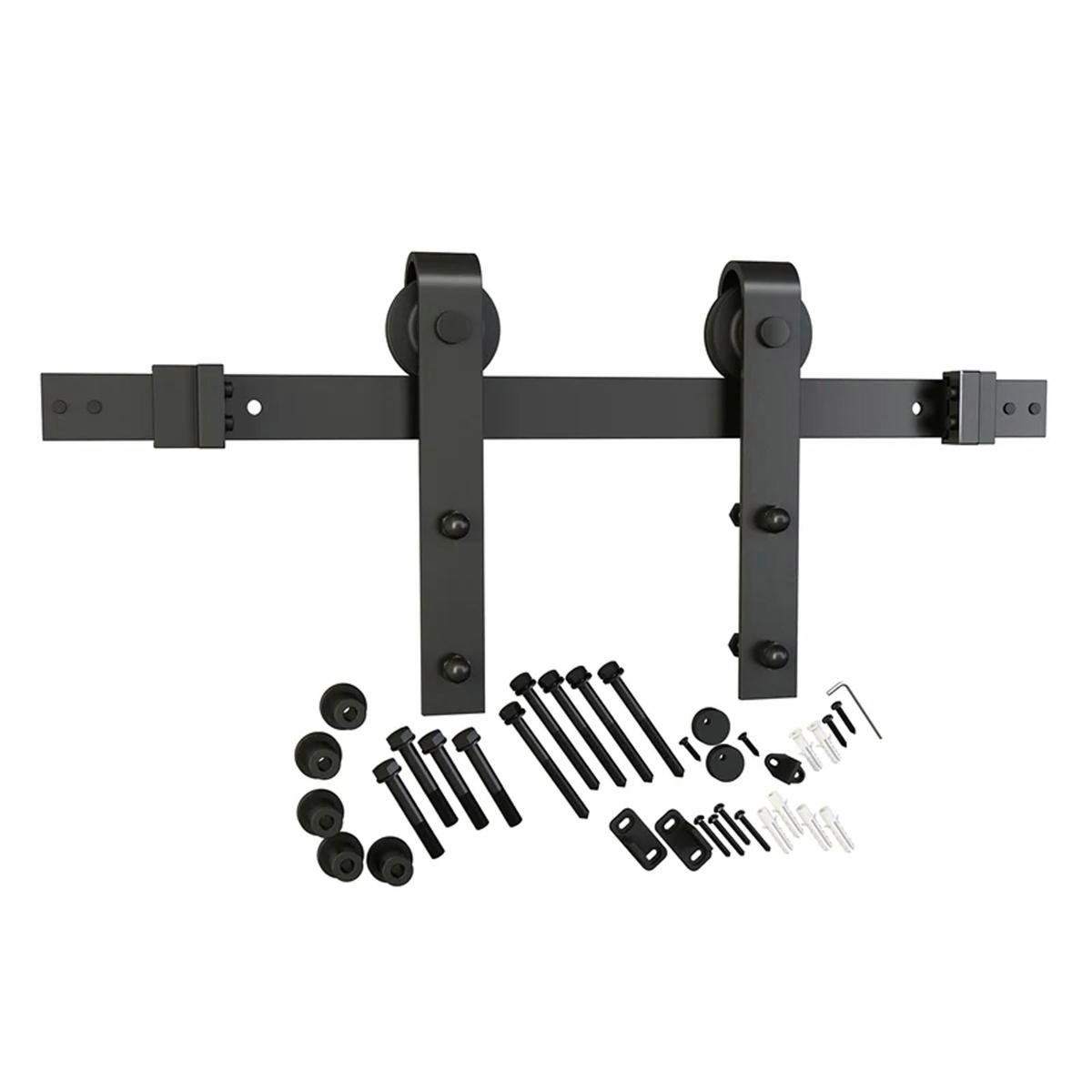 Rolltrak 2000 x 40 x 6mm Matte Black Smooth Finish Barn Door Track Side ...