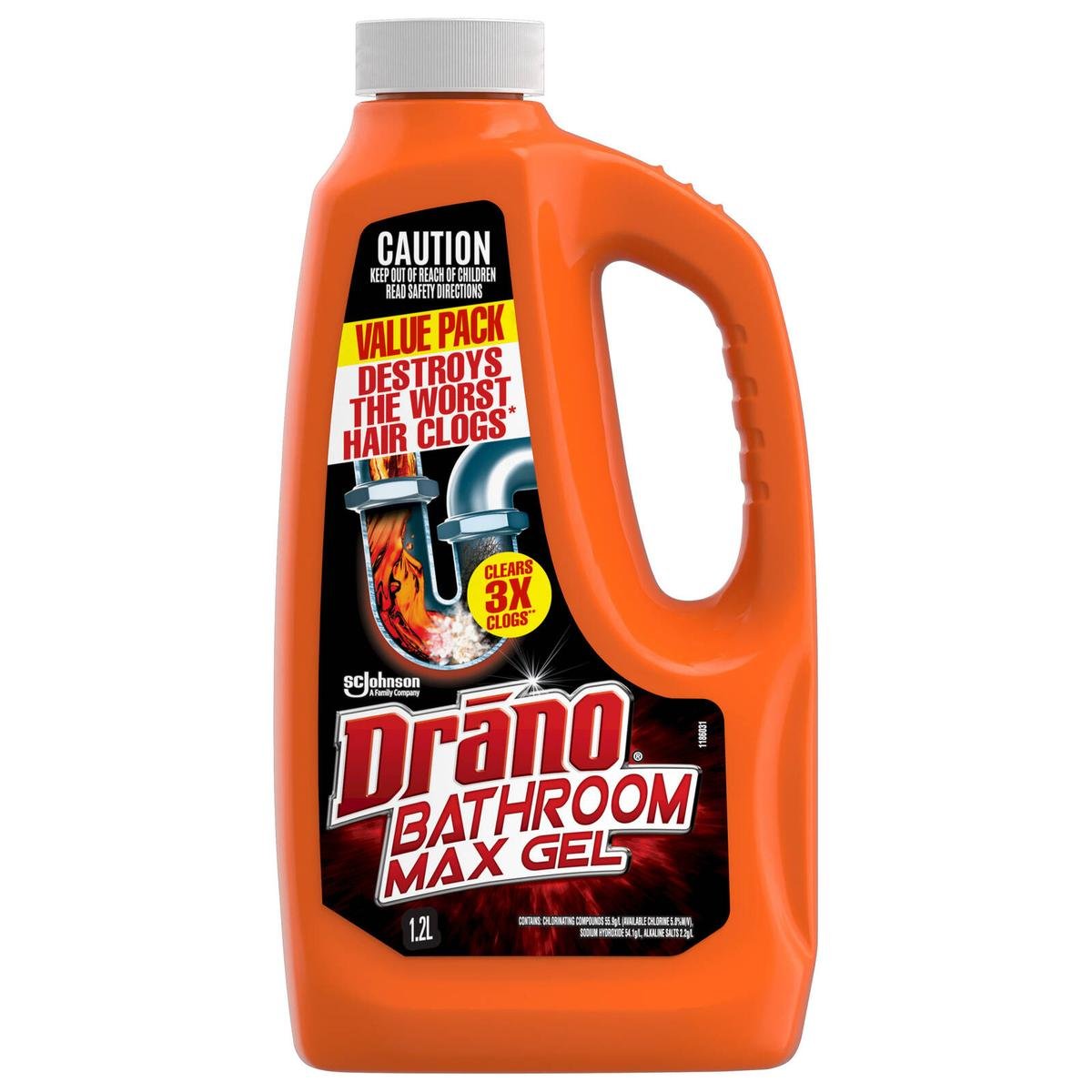 Drano 1.2L Bathroom Max Gel Liquid 364228 - Bunnings Australia