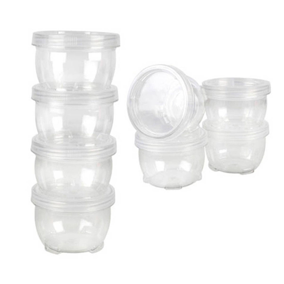 4pc Home Expression 240ml Plastic Containers Twist Stackable - Clear ...