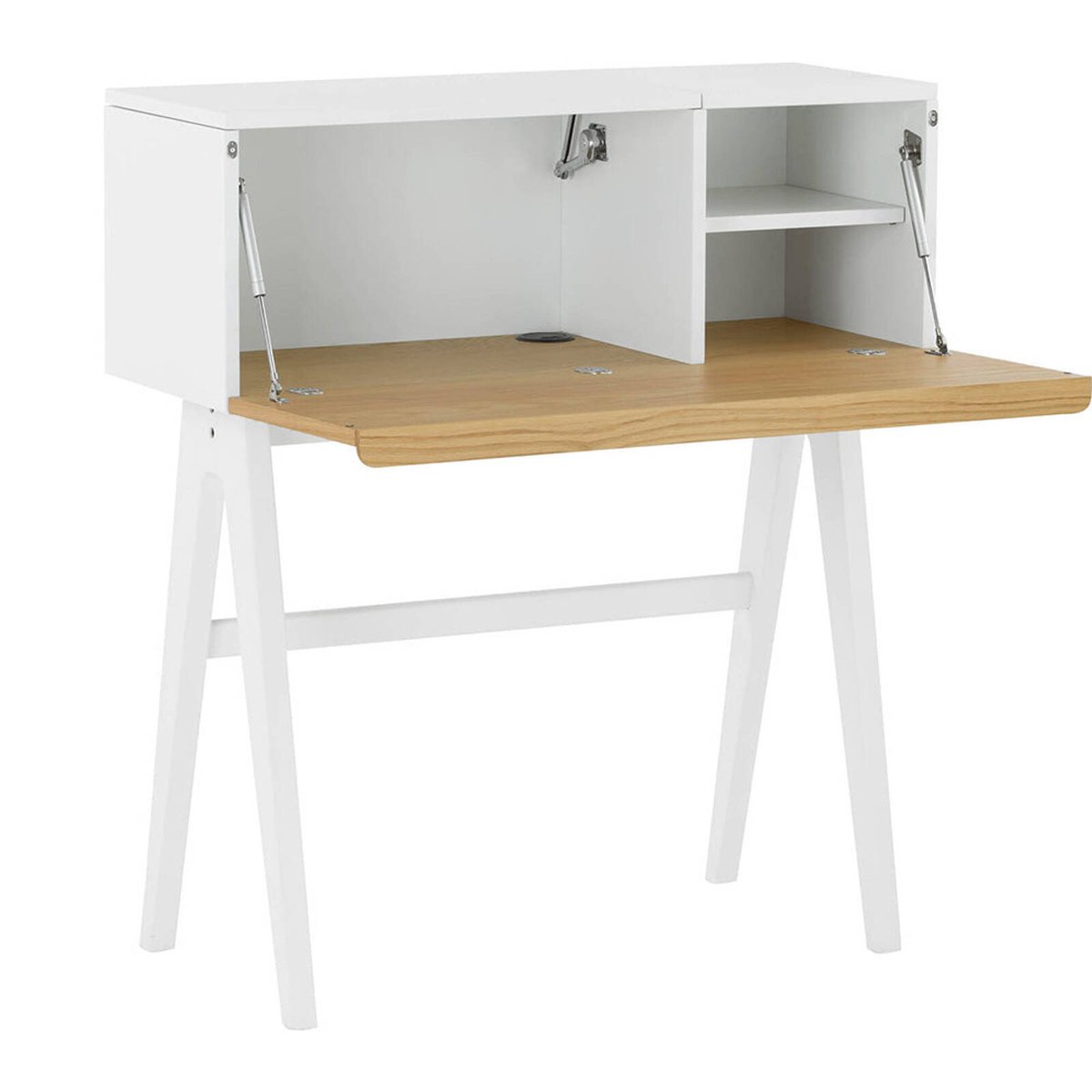 Modern Furniture VALEN Study Desk 96cm - White & Oak - Bunnings Australia