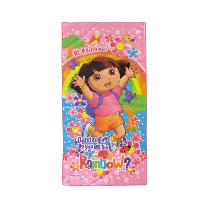 Bloomington Dora the Explorer Rainbow Kids Cartoon Printed Microfiber ...