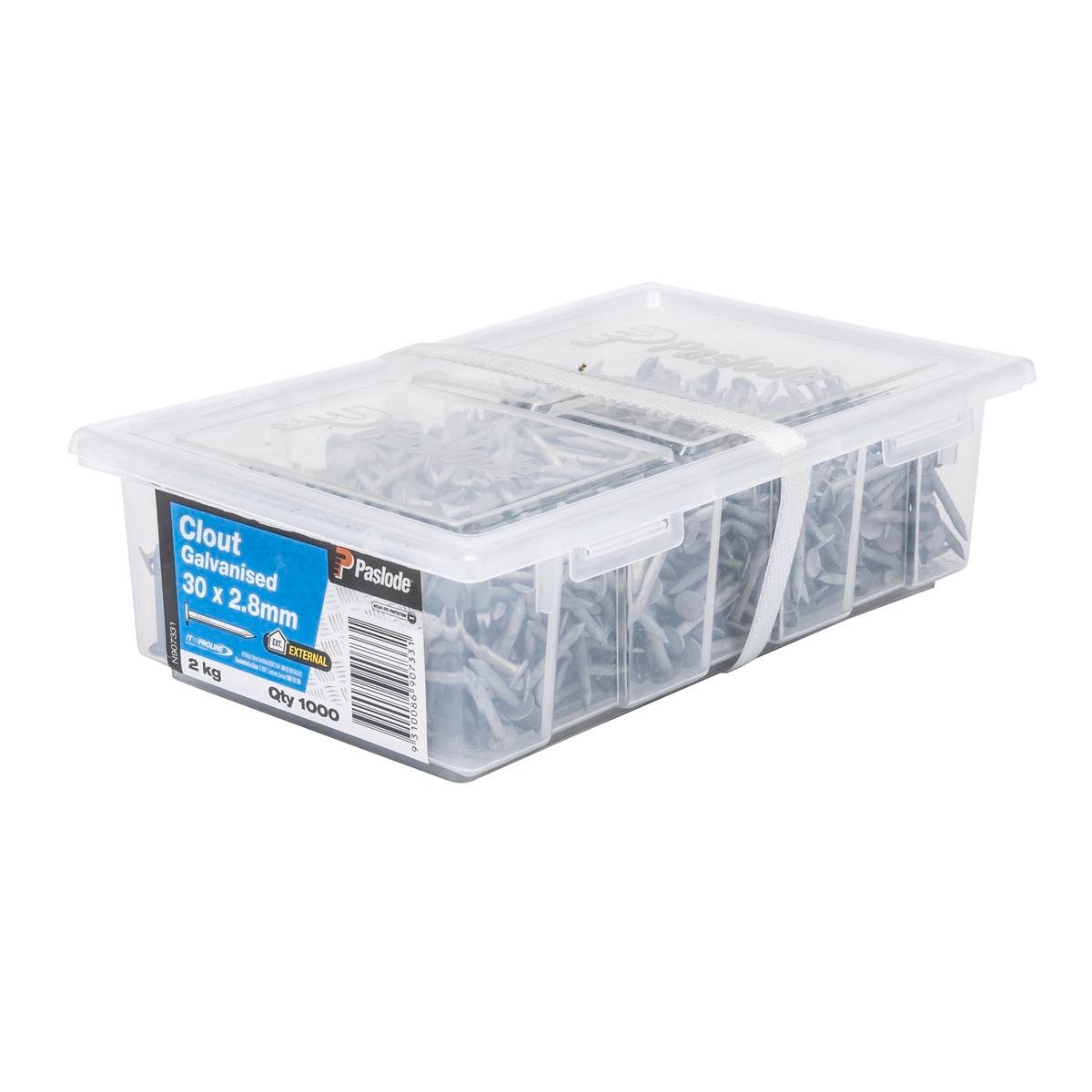 Paslode 30 x 2.8mm 2kg Galvanised Clout - 1000 Pack - Bunnings Australia