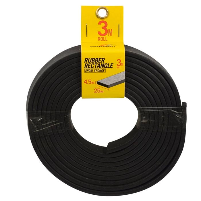 Moroday 4.5mm x 25mm x 3m Rubber Rectangle Black - Bunnings Australia