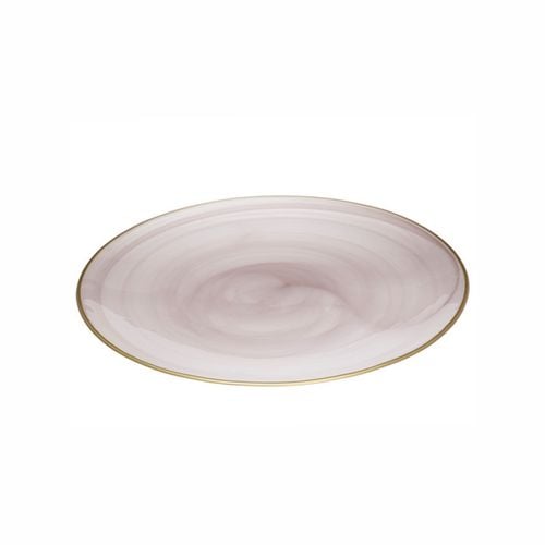 Ismay Large 33cm Round Glass Platter Tableware - Pink - Bunnings Australia