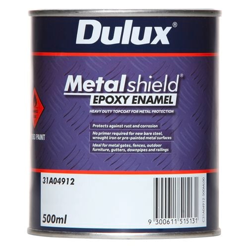 Dulux 500ml Flat Black Metalshield Topcoat Epoxy Enamel Paint - 500ml ...