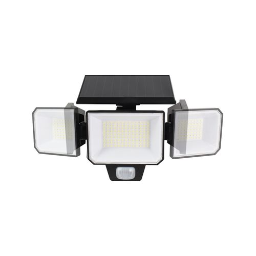 Luxzone 1200 Lumens 3 Head Adjustable Solar Motion Sensor LED Security ...