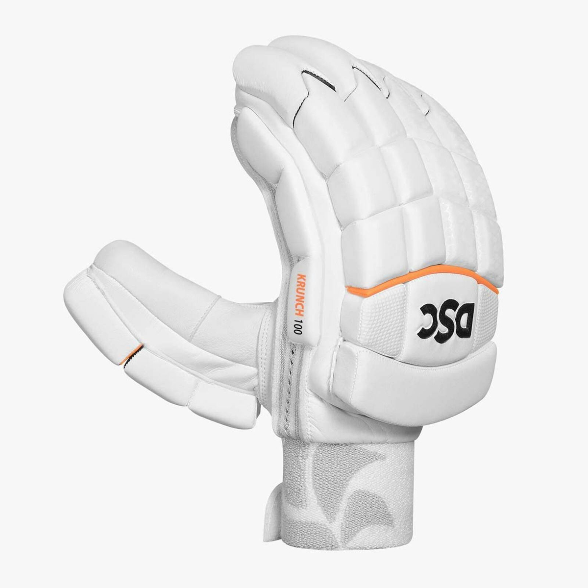 DSC Krunch 100 Batting Gloves White & Orange Youth RH - Bunnings Australia