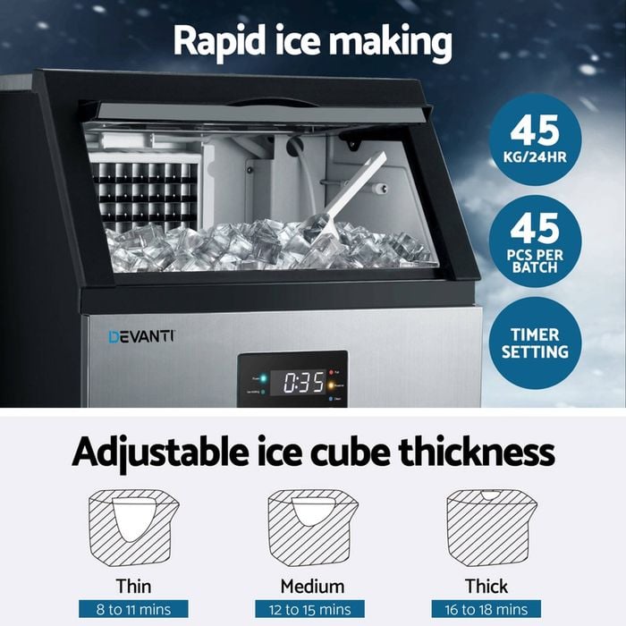 Devanti 45kg Ice Maker Commercial Machine - Bunnings Australia